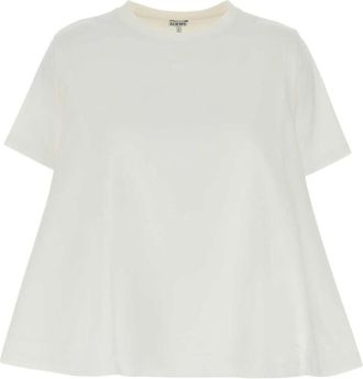 Loewe Femme, Tops, Blanc, Taille: 40 FR T-shirt en coton brod&eacute; Anagram