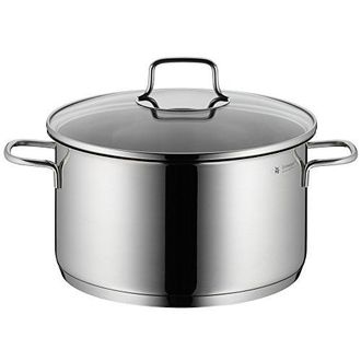 WMF Astoria Kochtopf groß 24cm, Glasdeckel, Fleischtopf Induktion 5,7l, Cromargan Edelstahl poliert, unbeschichtet
