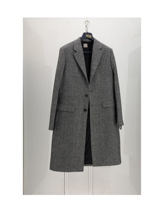 Dior Mens Coat Wool Grey Fleece