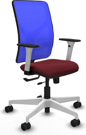 Piqueras y Crespo Gepolsterter Schreibtischstuhl mit wei&szlig;en und schwarzen Armlehnen, h&ouml;henverstellbare Lendenwirbelst&uuml;tze, ausgestattet mit Syncro/Traslack und Schneide