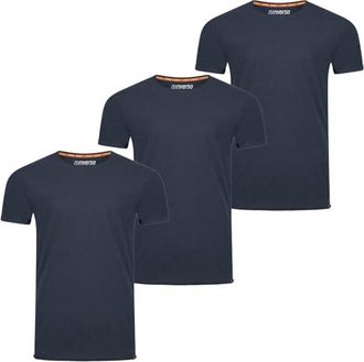 Riverso RIVLenny Lot de 3 t-Shirts Basiques pour Homme à col Rond Coupe Droite Manches Courtes Uni Fil flammé 100% Coton, Bleu Marine, XXXXXL