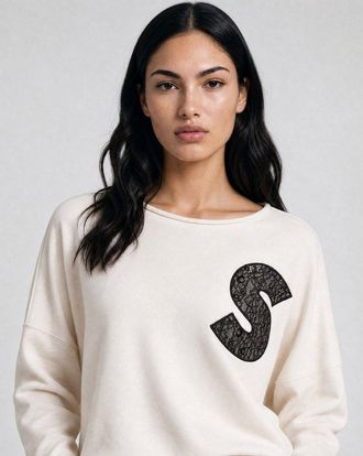Smith & Soul Longsweatshirt mit kontrastfarbener Spitze, oversize