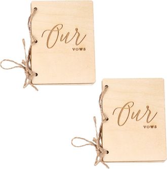 Cabilock 1 Paar Hölzerne Ehegelübde Bücher aus Recyceltem Holz Stabiles Gelübdenotizbuch für Braut und Bräutigam Rustikales Handbuch für Hochzeit und Trauung