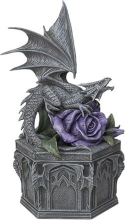 Nemesis Now Dragon Beauty Anne Stokes Box 25 cm, in resina, Colore: Nero