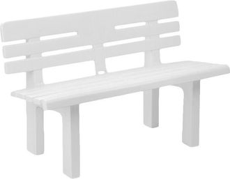 Dmora Banc dext&eacute;rieur Daltobel, Banc de jardin Monobloc, Banc dext&eacute;rieur, 100% Made in Italy, 110x52h71 cm, Blanc - Dmora