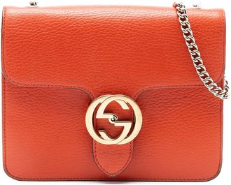 Gucci Hobo Bags - Small Dollar Calfskin Interlocking G Crossbody - Gr. unisize - in Orange - f&uuml;r Damen