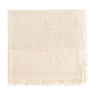 Tory Burch T Monogram Floral Oblong Schal - - Accessories - Damen - Beige - ONE SIZE