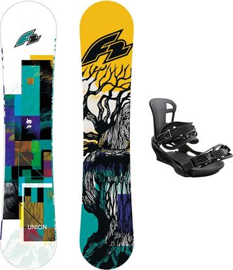 F2 Set Snowboard Union Mustard Gelb 157cm + Sonic Bindung L Sale