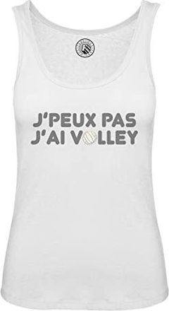Fabulous Débardeur Femme Coton Blanc JPeux Pas JAi Volley Sport Beach Eté