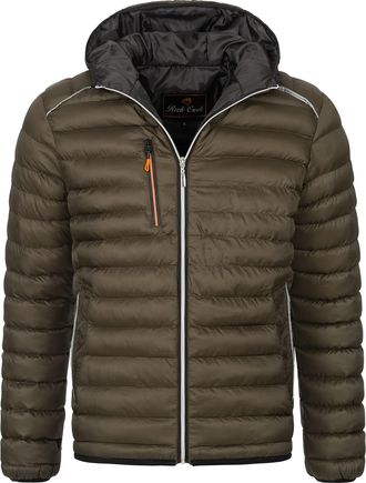 Rock Creek Herren Steppjacke Übergangsjacke Leicht Herrenjacke Männer Jacken Stepp Jacken mit Kapuze Daunenjacke Thremojacke H-317 Dunkelgrün 2XL
