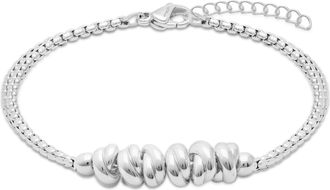 s.Oliver Bracelet - Elegantes Armband aus poliertem Edelstahl - silber - Vierkantkette verstellbar bis 20 cm - wasserfest & hautfreundlich