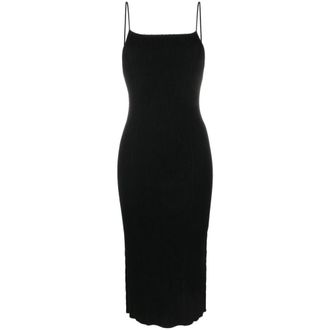 &Aacute;eron Geripptes Cami Midi Kleid in Schwarz - - Dresses - Damen - Schwarzk - L