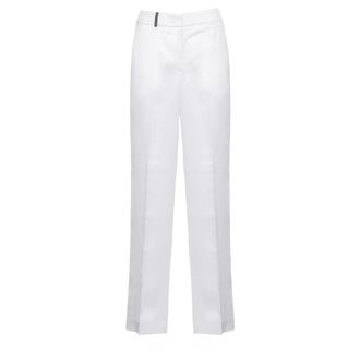 PESERICO Femme, Pantalons, Blanc, Taille: 38 FR Pantalon Large en Lin