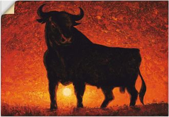 Artland ARTland Wanddeko Wandtattoo selbstklebende Vinylfolie Stier Tiere Spanien Andalusien Mediterran Malerei T4LC