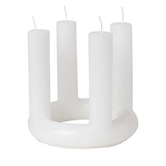 Broste Copenhagen Broste Copenhagen Lucille Adventskranz Adventskerze aus Paraffin in der Farbe Pure White, Ma&szlig;e: 20cm x 20cm x 18cm, 45800407