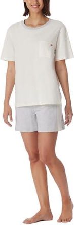 Schiesser Pyjama Court en Coton-V&ecirc;tement de Nuit Ensemble de Pijama, cr&egrave;me_181238, 42 Femme