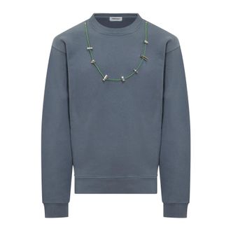 AMBUSH Gem&uuml;tlicher Strickpullover mit Halsketten-Detail - - Sweatshirts & Hoodies - Herren - Blau - S