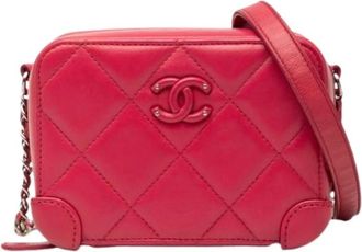 Chanel Sac bandouli&egrave;re matelass&eacute; en cuir dagneau vintage doccasion - Femme - Pre-owned - Rose - Taille: ONE Size