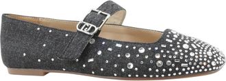 Liu Jo Femme, Chaussures, Noir, Taille: 38 EU Ballerines en denim avec strass