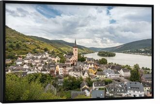 artboxONE Poster mit schwarzem Rahmen 45x30 cm St&auml;dte Lorch Stadtansicht - Bild lorcher altstadt