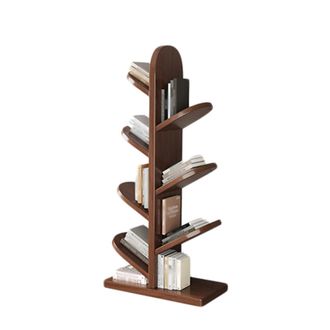 Generic Baumf&ouml;rmiges B&uuml;cherregal, bodenstehendes B&uuml;cherregal mit 4/7/9 Ebenen, hohes und schmales B&uuml;cherregal aus Holz, for Wohnzimmer, Schlafzimmer und Arbei