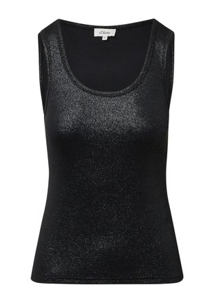 s.Oliver Geripptes Tanktop mit Metallic-Effekt