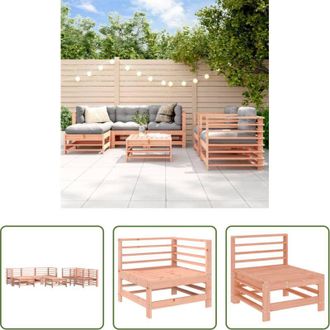 vidaXL Holzgartenm&ouml;bel - 7-tlg. Garten-Lounge-Set Massivholz Douglasie