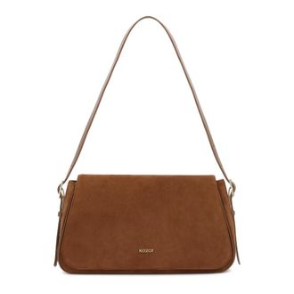 Kazar Hellbraune Wildlederhandtasche mit KAZAR-Logo - - Bags - Damen - Braun - ONE SIZE