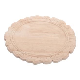 BESPORTBLE Vintage Ovaler Holzspiegelrahmen mit Geschnitzter Applikation Europ&auml;ischer Unbemalter Massivholzrahmen f&uuml;r Selbstgemacht Weihnachtsdekoration und Klas