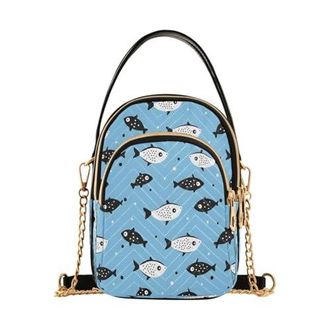 Mnsruu Petit sac &agrave; bandouli&egrave;re en cuir noir et blanc &agrave; pois pour femme