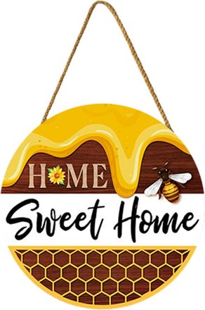 Generico Hello Bee - Anh&auml;nger aus Holz, Hauptsymbol, langlebig und fr&ouml;hliches Insekt, langlebige Dekoration f&uuml;r Breitenzaun, Eingang, kompatibel mit Montagepla