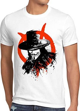 style3 Revolution V T-Shirt Homme Guy Fawkes London Comic, Taille:3XL
