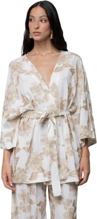 Kaos Kaos, Femme, Blouses et Chemises, Beige, Taille: 34 FR Blouse &agrave; d&eacute;tails pliss&eacute;s