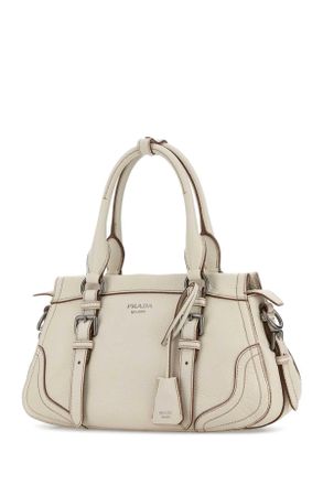 Prada Womens Ivory Leather Large Handbag Talco Borse A Mano Bag