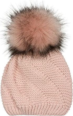 styleBREAKER Bobble Cap Unicolore Unisexe en Bonneterie Fine avec Doublure Polaire, Bobble Cap en Fourrure dhiver 04024175, Couleur:Rose