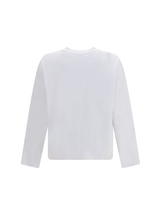 Dries Van Noten Mens T-Shirt Crewneck Long Sleeve White Cotton T-Shirts And Polos