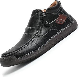 Generic Mocassins d&eacute;contract&eacute;s pour homme en cuir antid&eacute;rapant avec soutien de la vo&ucirc;te plantaire, bout large, fait &agrave; la main, chaussures de conduite &agrave; enfile
