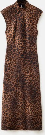 Mango Robe l&eacute;opard &agrave; col montant marron - Femme - XS - MANGO