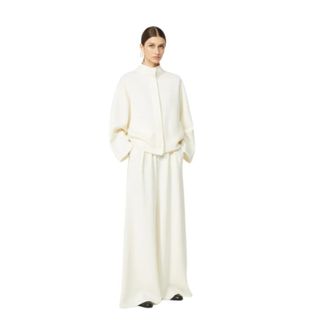 Max Mara Femme, Vestes, Blanc, Taille: 40 FR Gilet cardigan boxy en laine