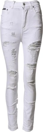 Dolce & Gabbana Femme, Jeans, Blanc, Taille: 36 FR Jeans skinny