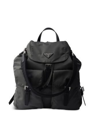 Prada Rucksack mit Logo-Detail - Grau