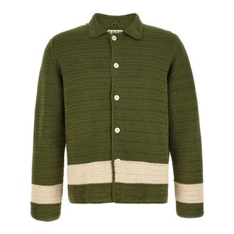 Bode Marsh Crochet Long Sleeve Shirt - - Knitwear - Herren - Gr&uuml;n - XL