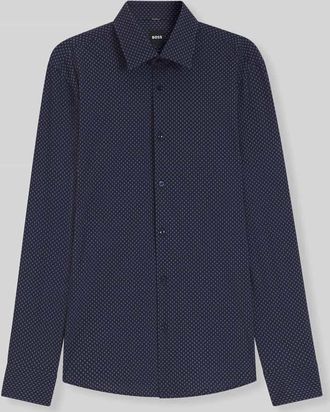 HUGO BOSS Slim Fit Businesshemd mit Allover-Muster Modell P-Hank-kent-C1-222