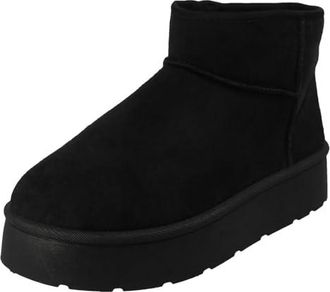 Spot On F4472 Bottines décontractées à enfiler pour femme, Noir, 35 EU