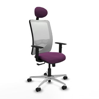 Piqueras y Crespo Schreibtischstuhl mit Rollen Zulema mit 1D-Armen, h&ouml;henverstellbarer Lendenwirbelst&uuml;tze und festem Kopfteil, ausgestattet mit 3 Positionen und Schneid