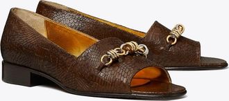 Tory Burch Runway Peeptoe mit Kettendetail