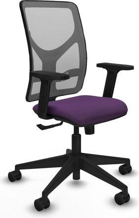 Piqueras y Crespo Drehstuhl mit Rollen, 2D-Armlehnen, h&ouml;henverstellbare Lendenwirbelst&uuml;tze, ausgestattet mit 3 Positionen und Schneideschaum, Grau/Violett