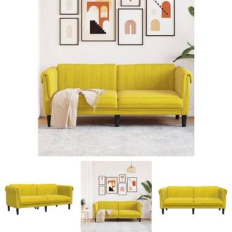 vidaXL The Living Store Sofa 2-Sitzer Gelb Samt - Sofas