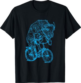Seembo Bison Fahrrad B&uuml;ffel Lustiges Tier Reitrad T-Shirt