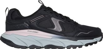 Skechers Damen DLux Journey Franconia Sneaker, Black Rose Gold Leather/Textile/Synthetic, 39.5 EU